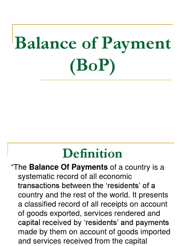 Understanding Balance of Payments (BoP) | PDF | Capital Account ...