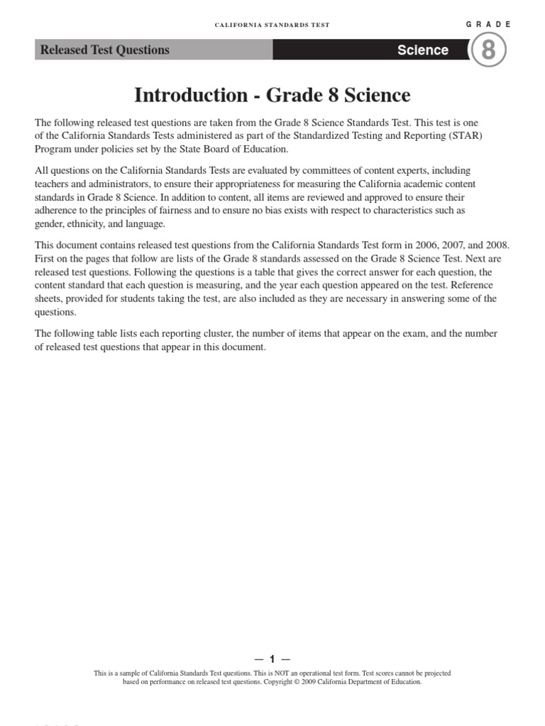 Science 8 Release Questions | PDF