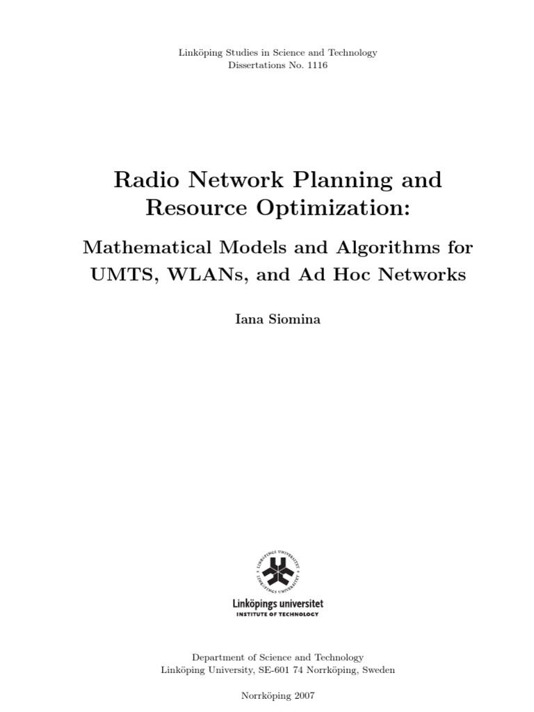 Radio Network Planning and Resource Optimization | PDF | Art | Computers