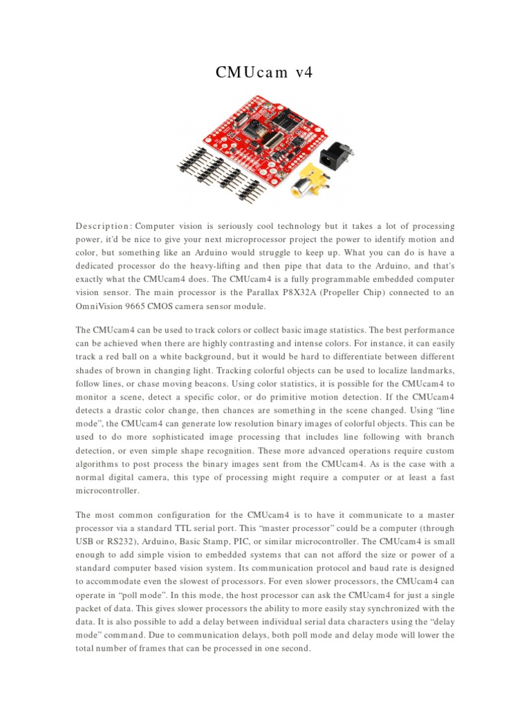Cmucam V4: Description: Computer Vision Is Seriously Cool Technology ...