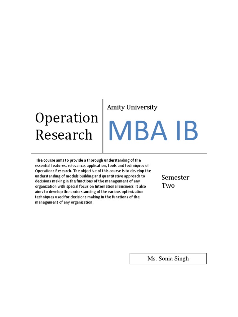 Operation Research Book | PDF | Linear Programming | Mathematical Model