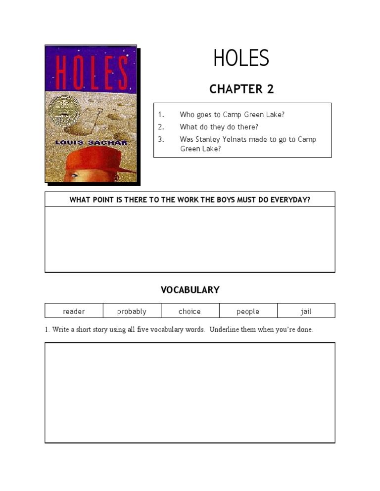 Holes Chapter 2 Overview and Vocabulary | PDF | Language Arts ...
