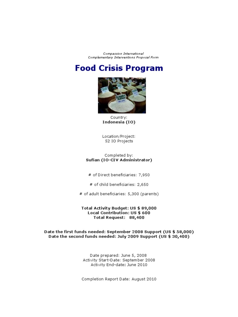 Indonesia Food Crisis Intervention Plan | PDF | Rice | Foods