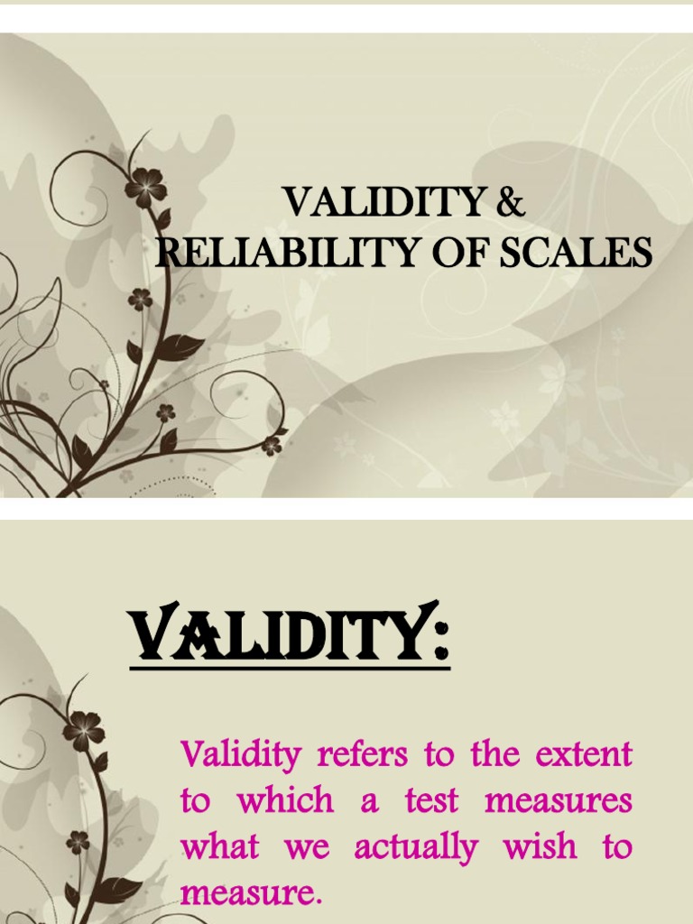Validity and Reliabilty of Scales | PDF | Validity (Statistics ...