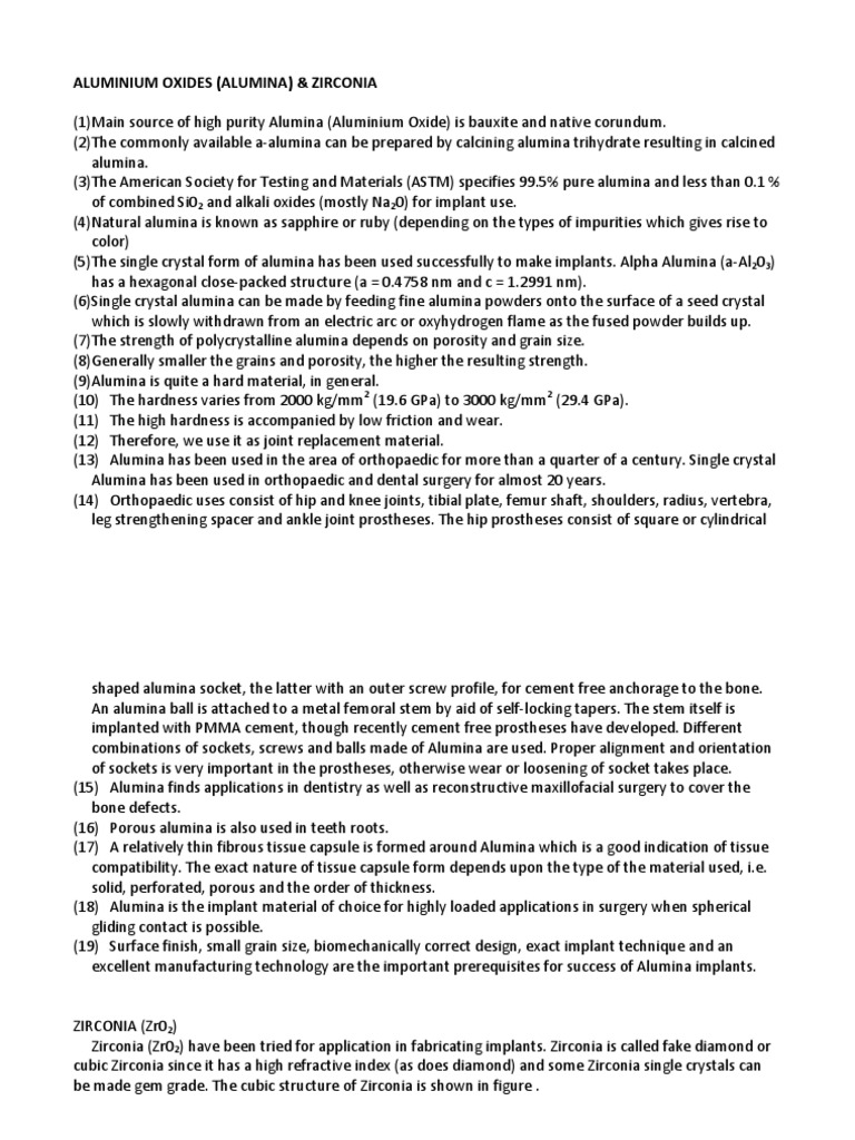 Aluminium Oxides (Alumina) & Zirconia | PDF | Zirconium Dioxide ...