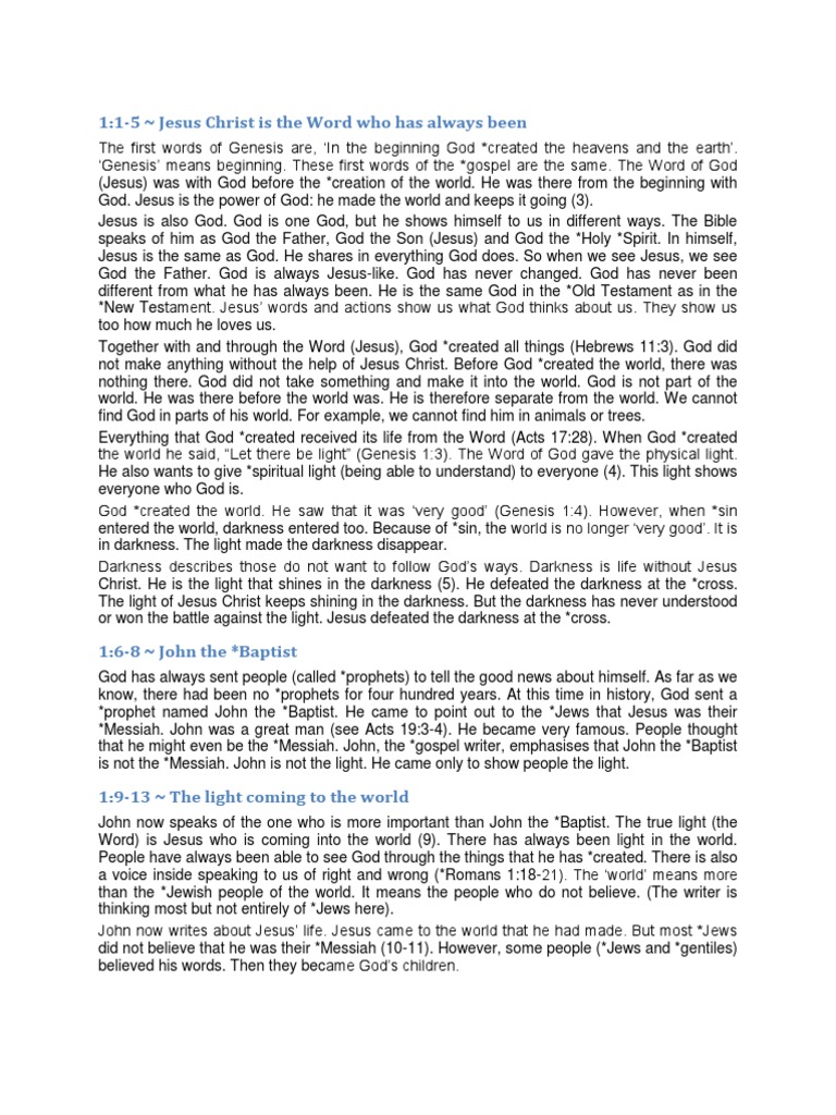 John 1 Commentary | PDF | John The Baptist | Christianity
