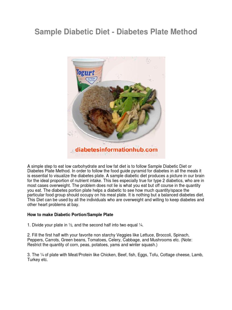 Sample Diabetic Diet | PDF | Blood Sugar | Glycated Hemoglobin