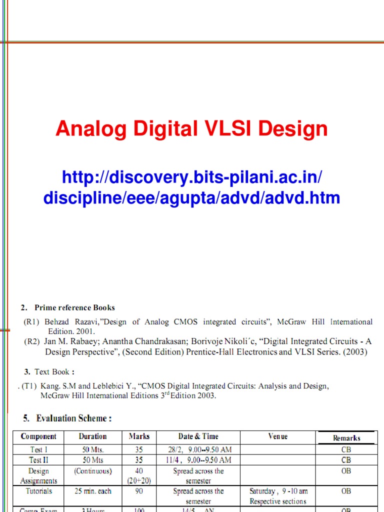 Analog Digital VLSI Design: Discipline/eee/agupta/advd/advd - HTM | PDF | Photolithography ...