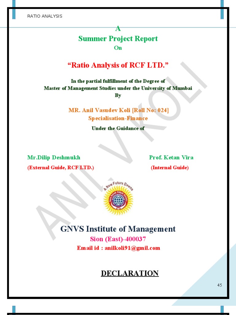 RCF Ratio Anlysis | PDF | Financial Capital | Equity (Finance)