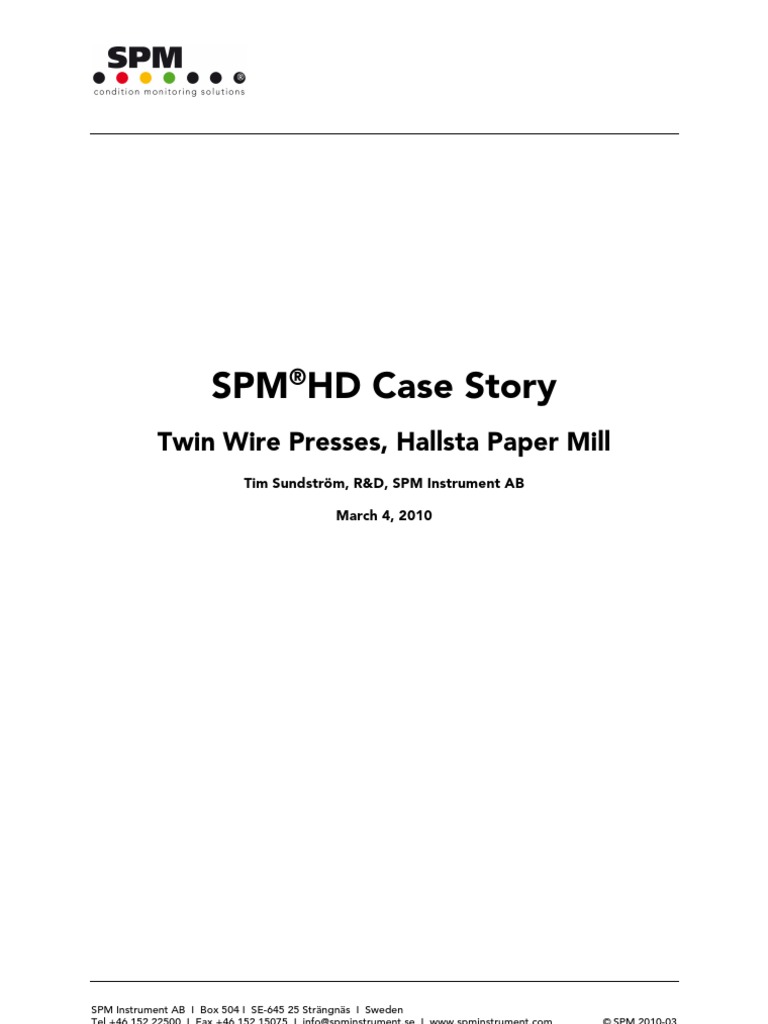 SPM HD Case Story | PDF | Spectral Density | Bearing (Mechanical)