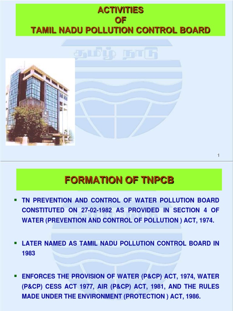 Activities OF Tamil Nadu Pollution Control Board | PDF | Waste | Waste ...