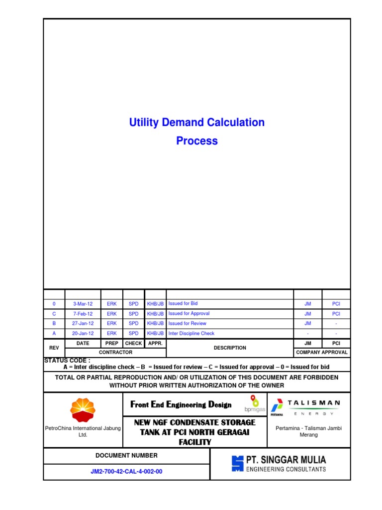 Utility Demand Calculation Process: F E E D | PDF | Gases | Mechanical ...