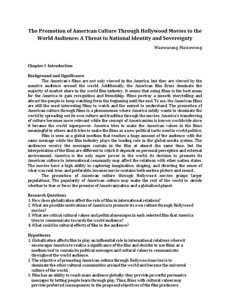 American Culture's Global Impact via Hollywood | PDF | Value (Ethics ...