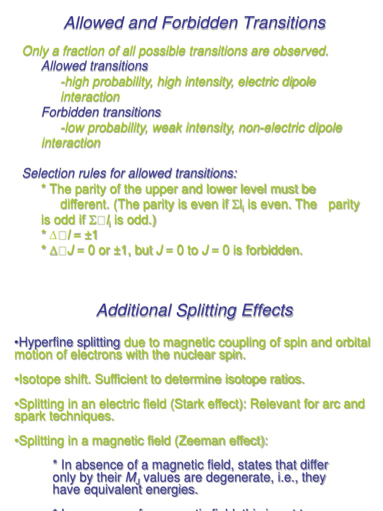 Allowed and Forbidden Transitions | PDF | Atomic Absorption ...