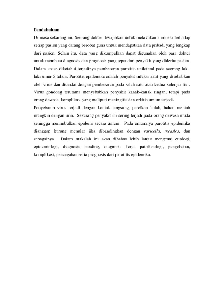 Mumps Atau Parotitis Epidemika | PDF