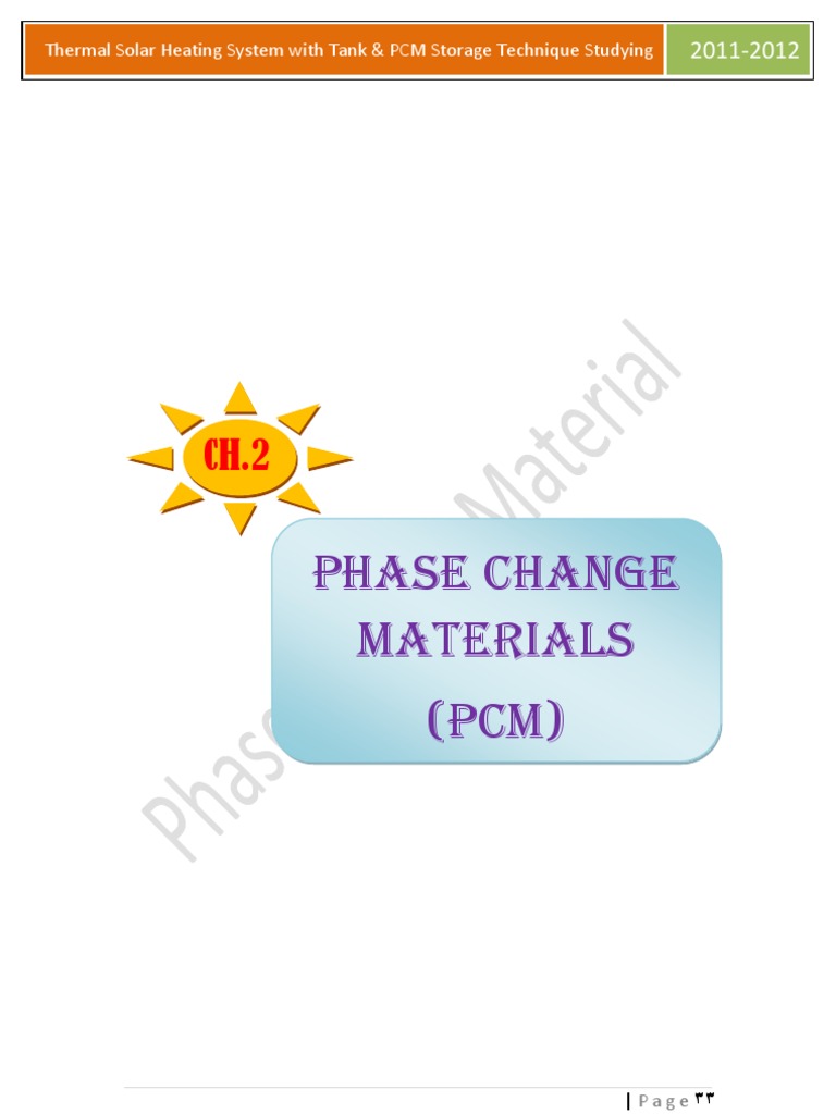Phase Change Materials (PCM) | PDF | Freezing | Heat