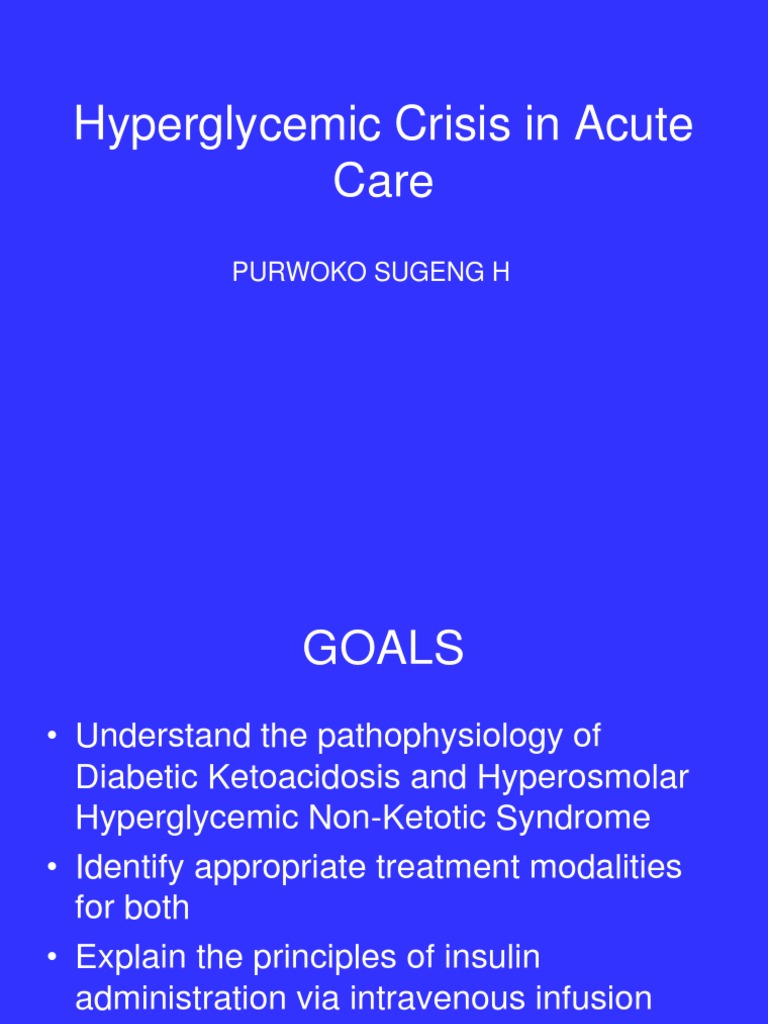 Hyperglycemic Crisis Management Guide | PDF | Glycogen | Hypoglycemia