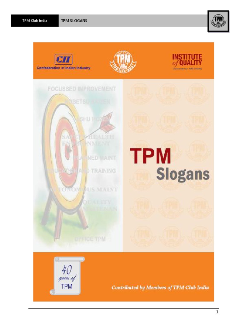 TPM Slogans | PDF | Innovation | Profit (Accounting)