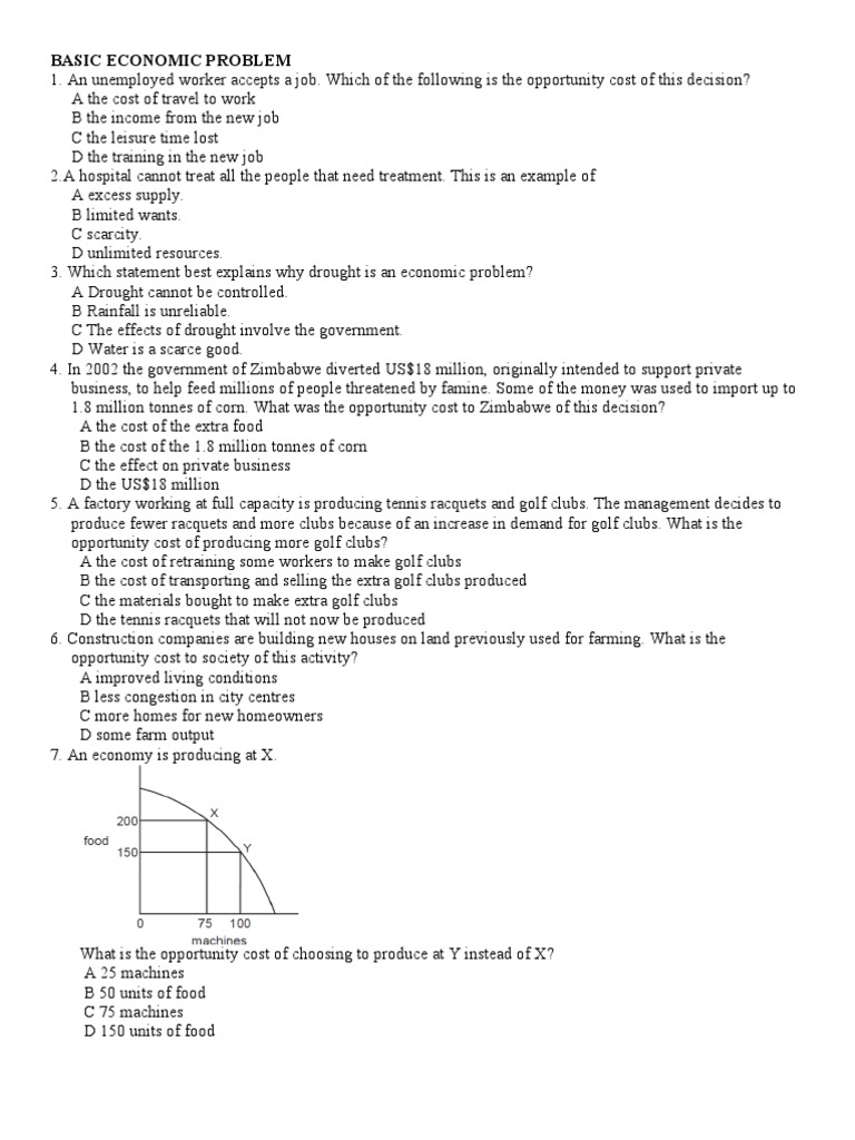 Basic Economic Problem | PDF | Foods | Economics