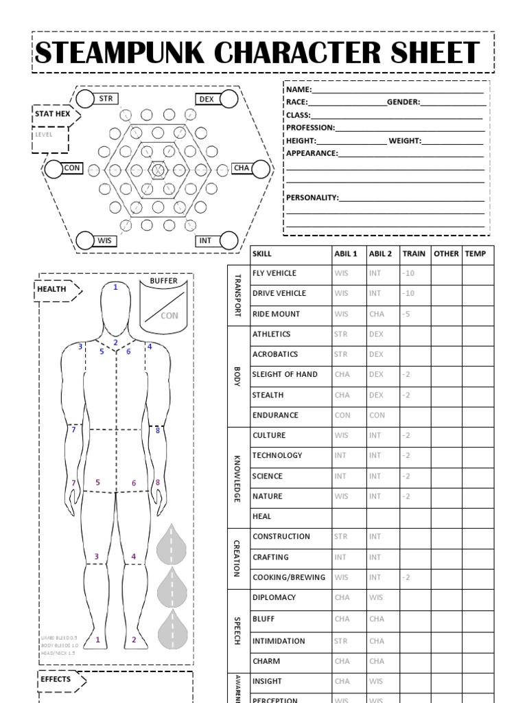 D8 Steampunk Completed Character Sheet - Max's Edited