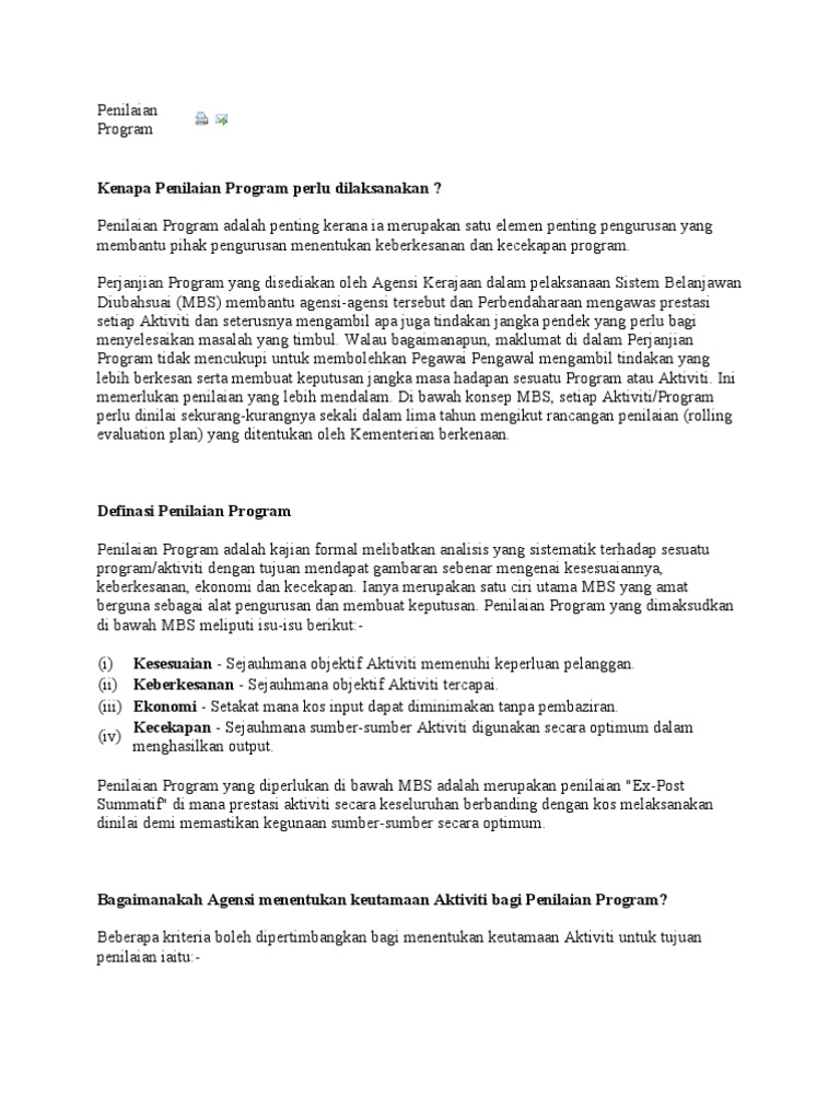 Penilaian Program | PDF