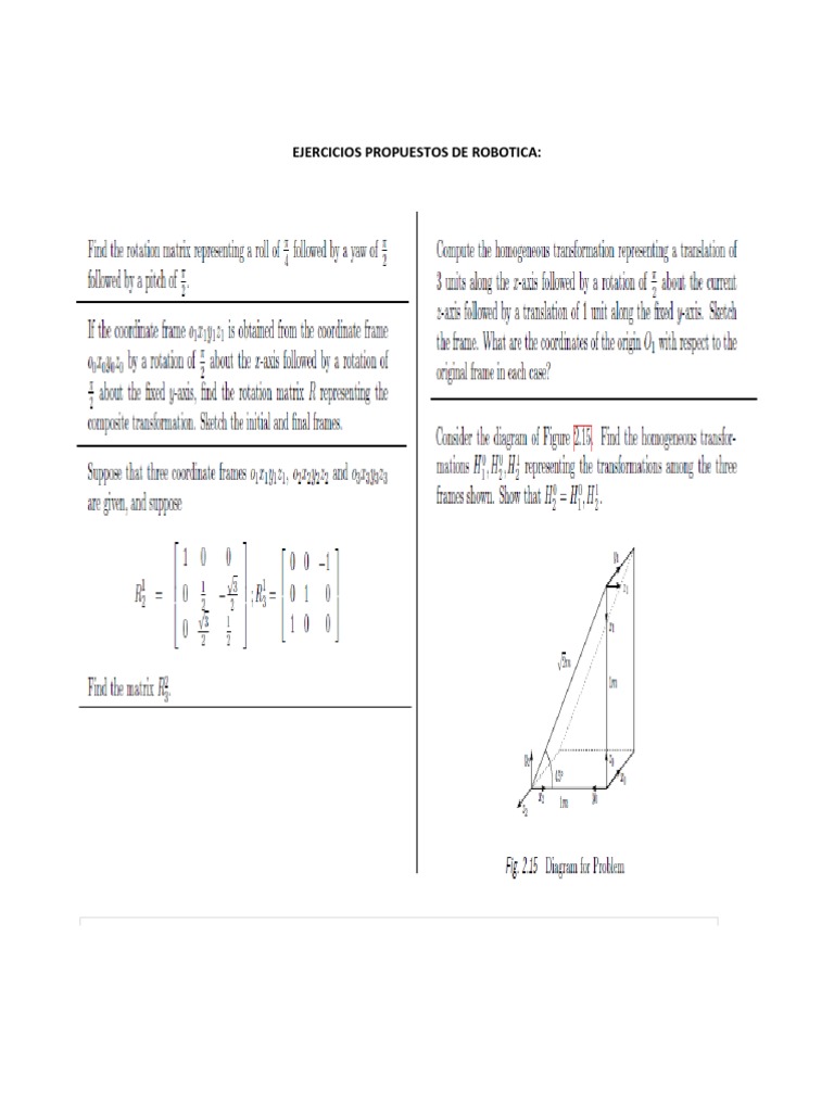 Find The Rotation Matrix Representing A Roll of Followed by A Yaw of ...