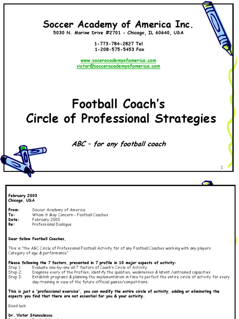 Football Coach's Circle of Professional Strategies: Soccer Academy of ...