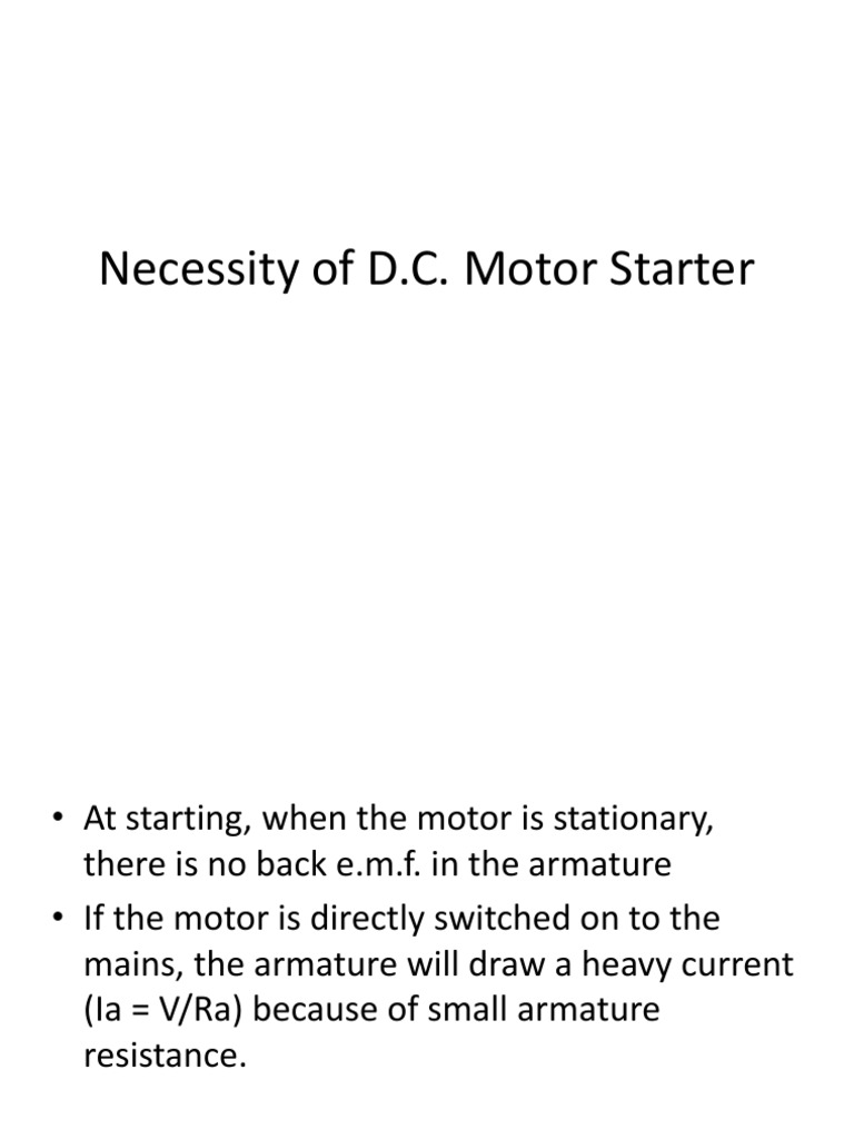DC Motor Starters Explained | PDF