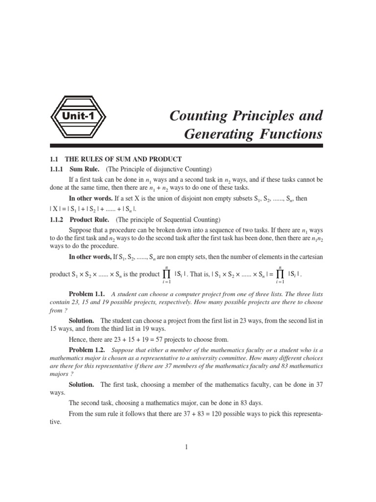 Samplechapter Countingprinciples | PDF | Permutation | Combinatorics