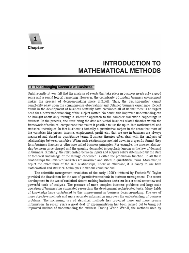 Intro Math Methods | PDF | Mathematical Economics | Economics