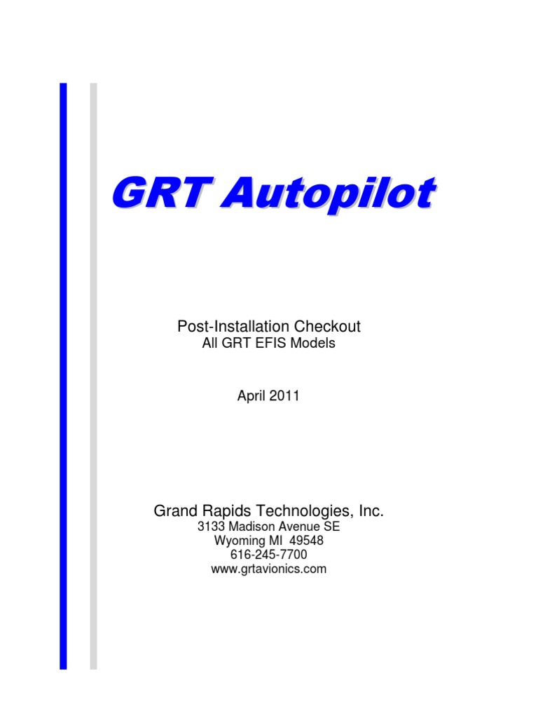 GRT Autopilot Post-Installation Checkout | PDF | Aircraft Flight ...