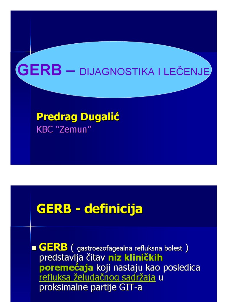 GERB-dijagnostika I Lečenje, Predrag Dugalić | PDF