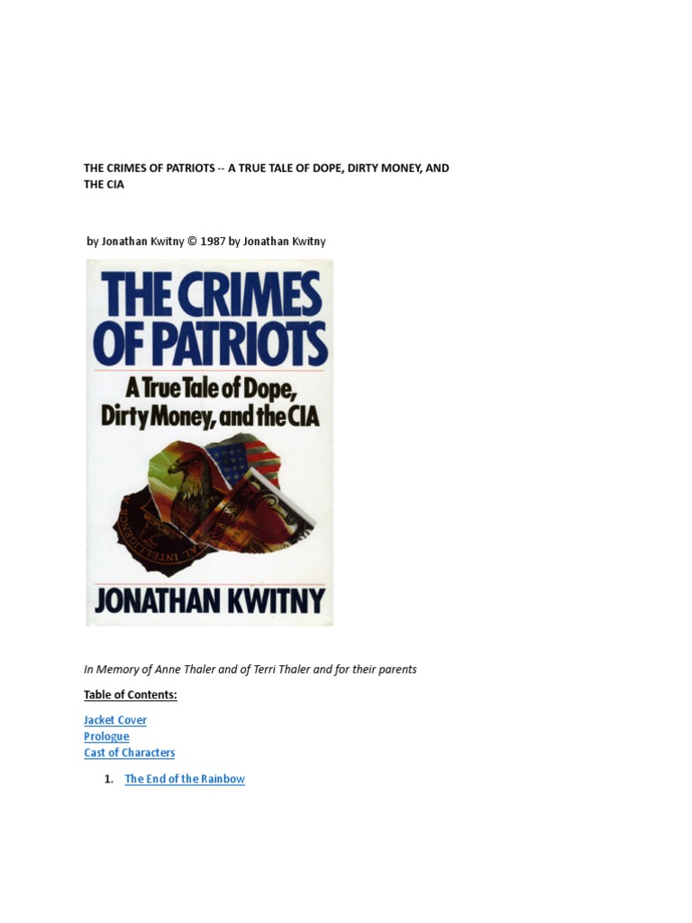 The Crimes of Patriots - A True Tale of Dope, Dirty Money, and The Cia ...