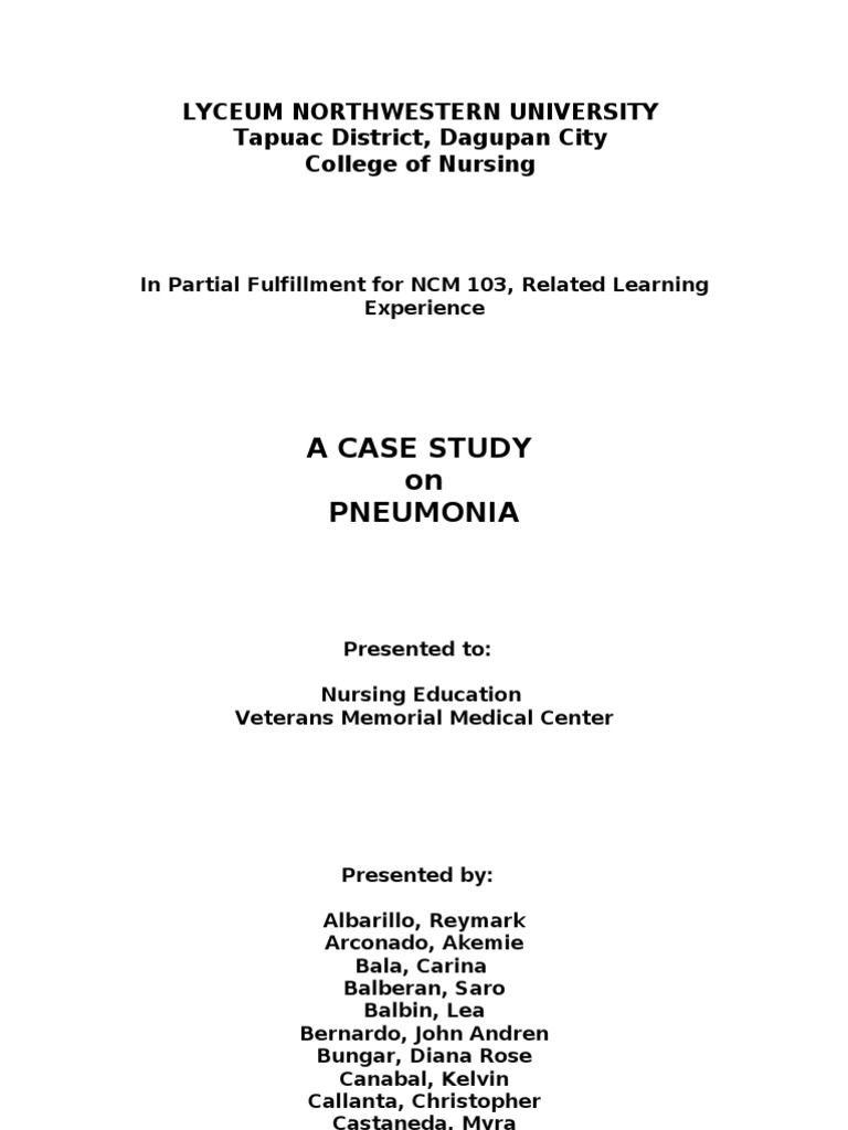 Case Study Pneumonia | Download Free PDF | Chronic Kidney Disease ...