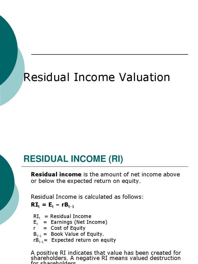 Residual Income Valuation - Urp | PDF | Cost Of Capital | Equity (Finance)