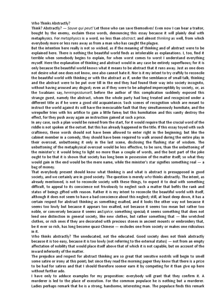 Understanding Abstract Thinking | PDF