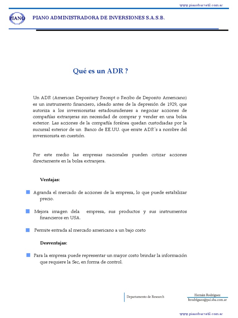 Qué es un ADR y su funcionamiento | PDF