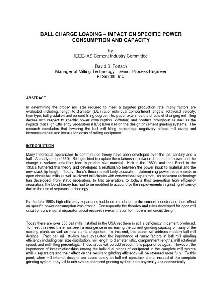 Ball Charge in Ball Mill | PDF | Mill (Grinding) | Energy And Resource