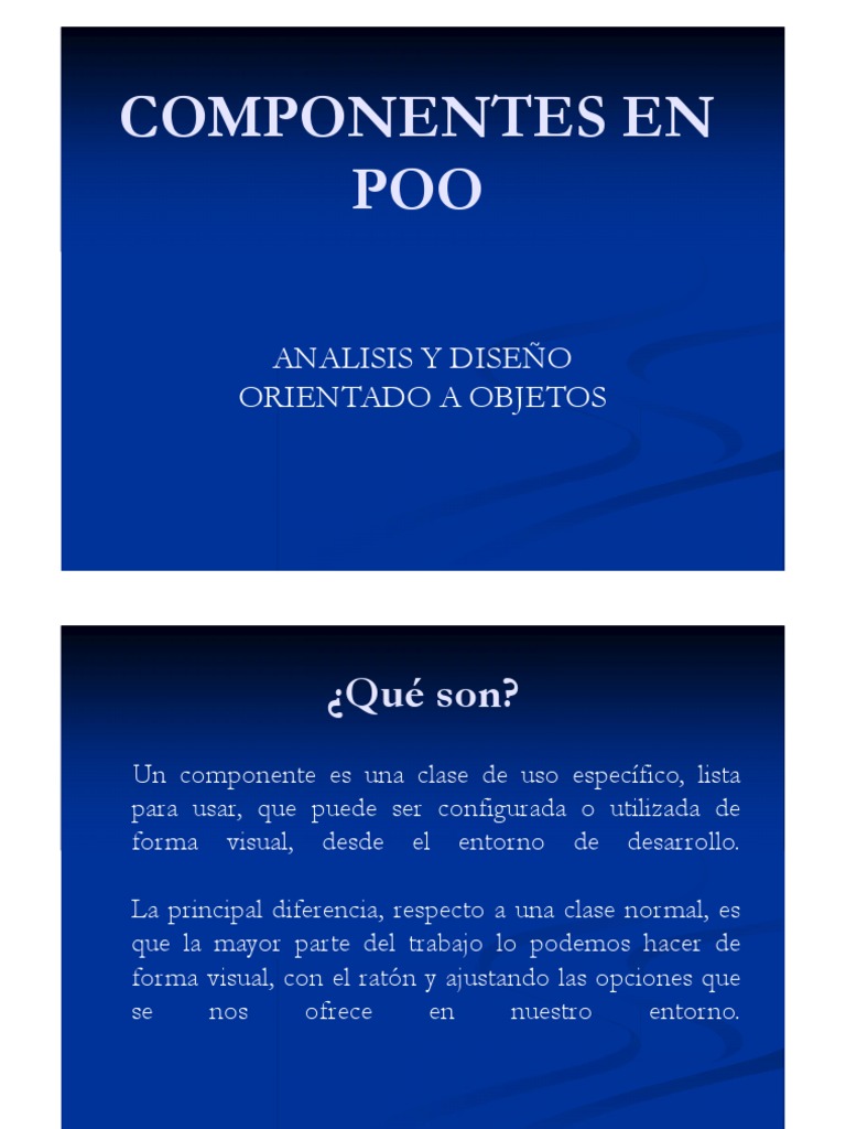 Componentes en Poo | PDF | Objeto (informática) | Programación ...