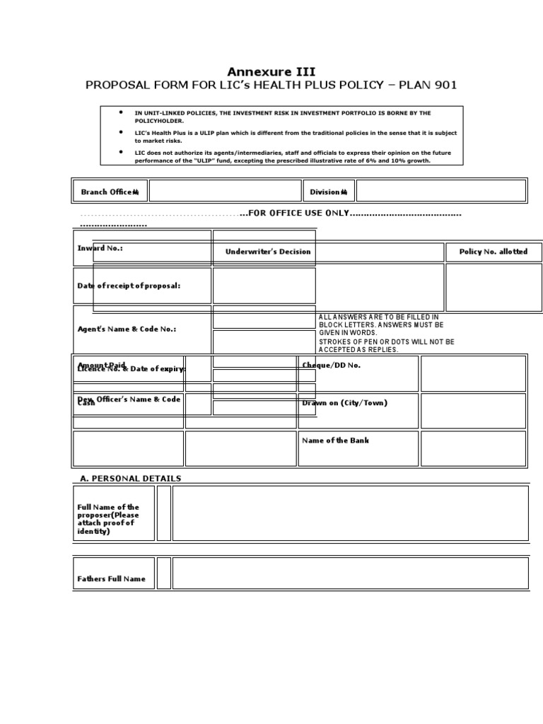 Lic Health Plus Form | PDF | Insurance | Hypertension