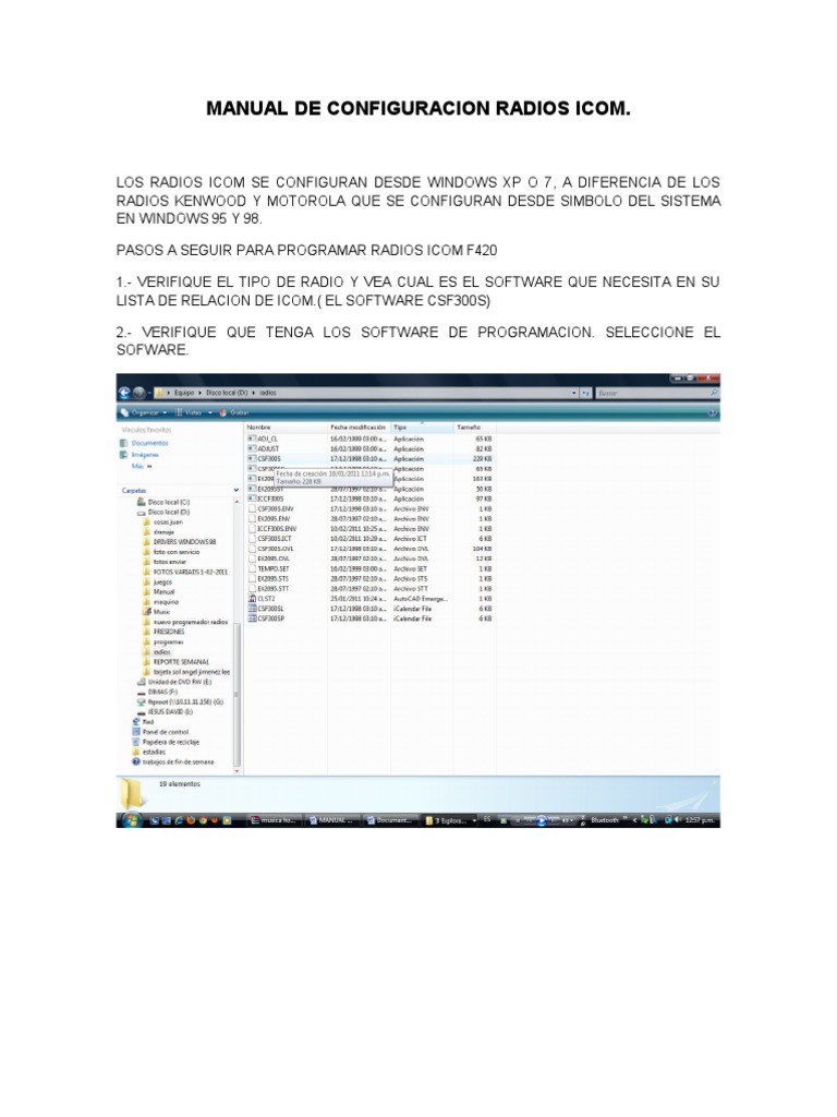 Manual de Configuracion Radios Icom | PDF