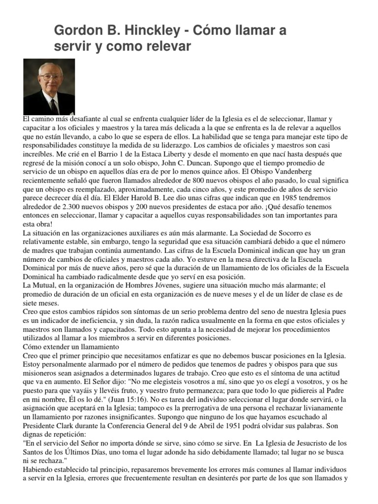 Como Llamar y Como Relevar | PDF | José Smith | Sacerdote