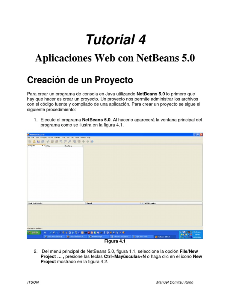Aplicaciones Web Con NetBeans 5.0 | PDF | Páginas del servidor Java | Ventana (informática)