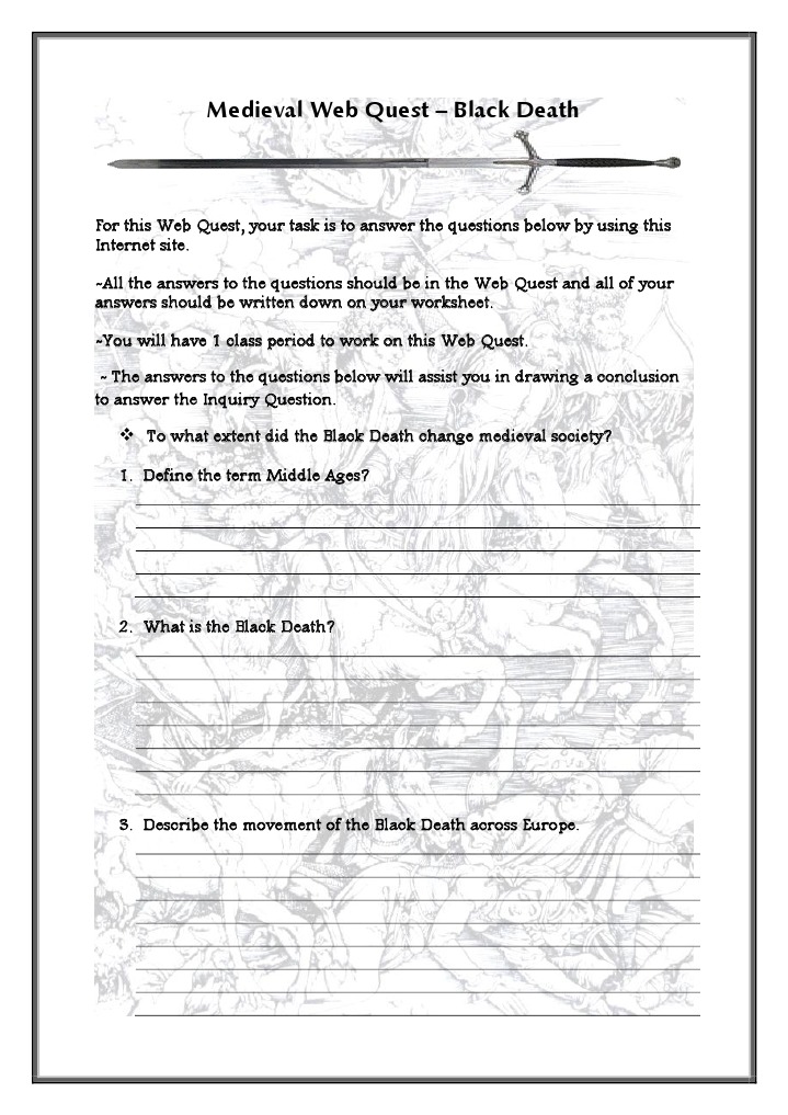 Medieval Web Quest Black Death | PDF