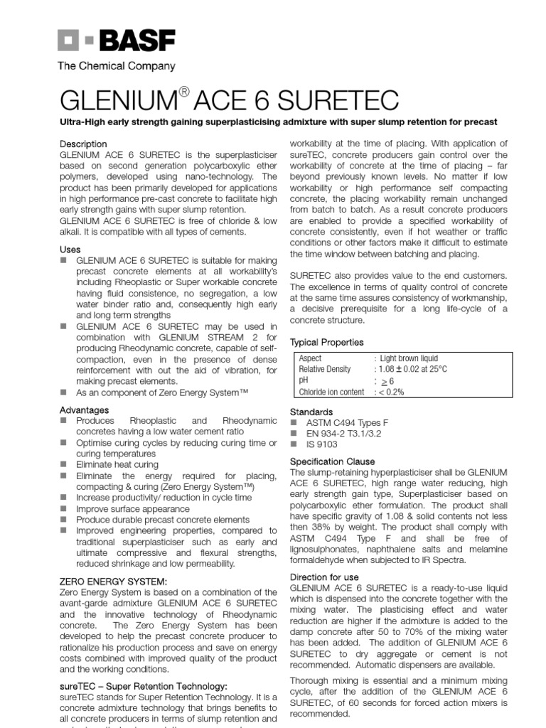 Glenium - Ace - 6 - Suretec - v4 | Download Free PDF | Concrete ...