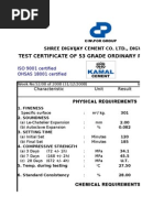 Cement Test Certificate | PDF | Cement | Manmade Materials