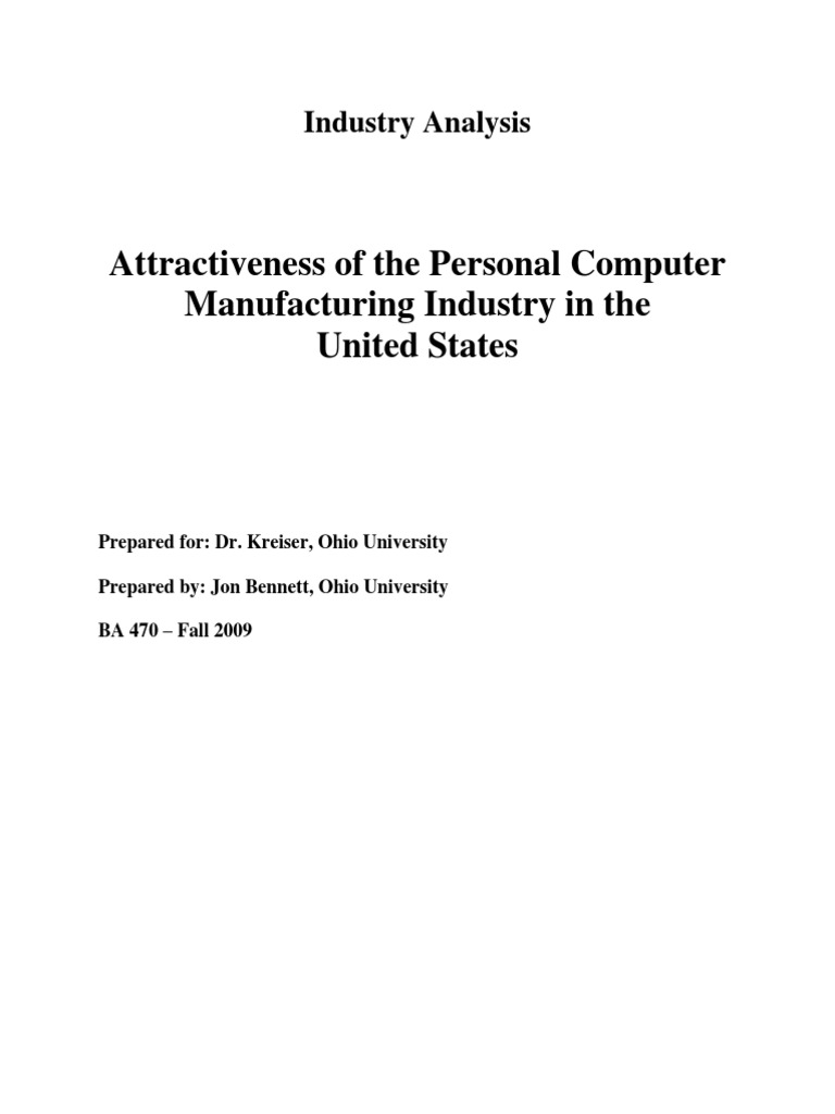 PC Industry Analysis in The US | PDF | Dell | Personal Computers