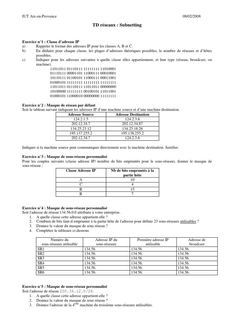 Guide sur le Subnetting et les Adresses IP | PDF | Ordinateurs
