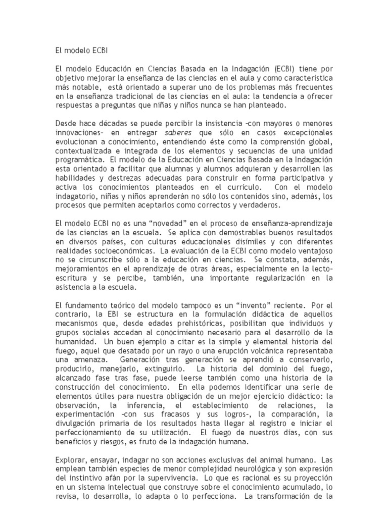 El Modelo Ecbi | PDF | Aprendizaje | Science