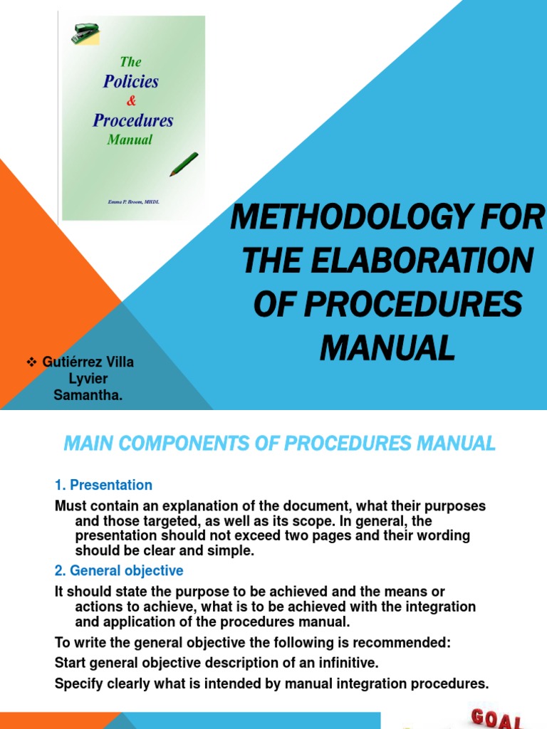 Methodology For The Elaboration of Procedures Manual | PDF | Copyright ...